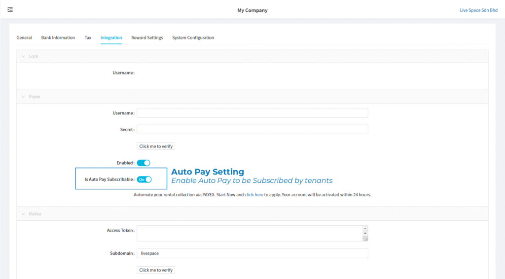 Enabling Auto Payment - ibilikPlus - User Guide & FAQ