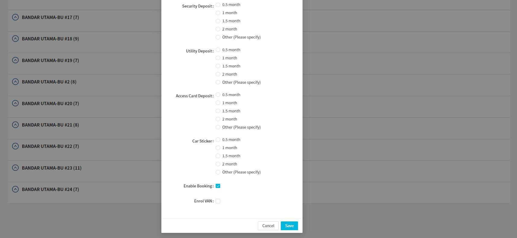 Booking Settings - ibilikPlus - User Guide & FAQ